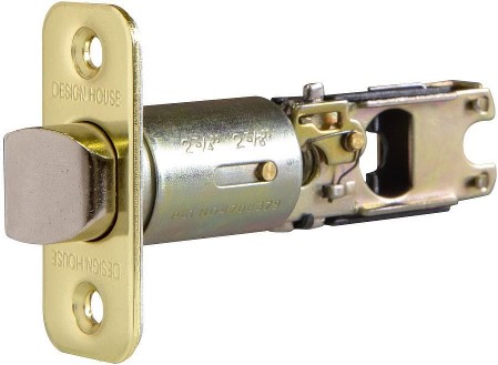 Adjustable Passage Round Corner Latch, Polished Brass