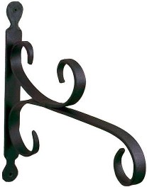 12-in x 1.25-in x 12-in Black Wrought Iron Wall Bracket