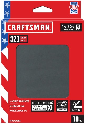 Ceramic 1/4 Sheet 320 Grit 10pk 10-Piece Ceramic Alumina 320-Grit Sheet ...