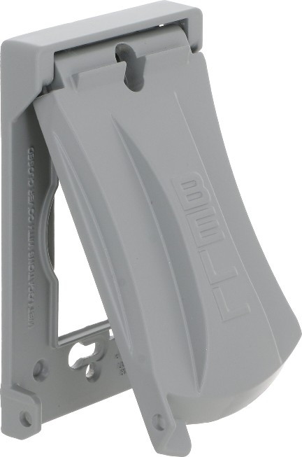 1-Gang Rectangle Gray Metal Weatherproof Electrical Box Cover